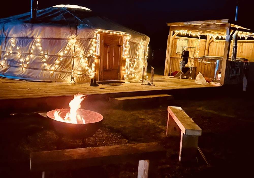 Glamp and Tipple | Moet - Luxury Heated Yurt with Hot Tub