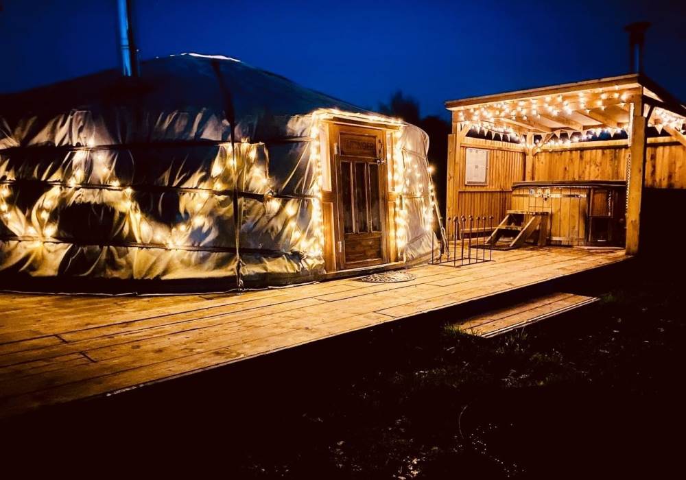 Glamp and Tipple | Taittinger - Luxury Heated Yurt with Hot Tub